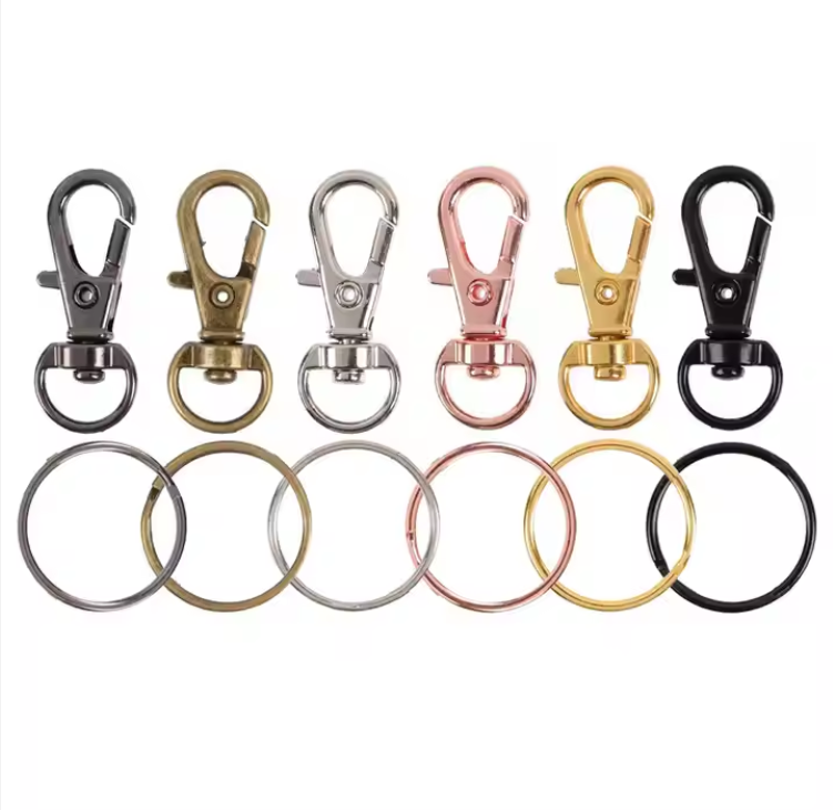 Metal Swivel Lobster Claw Clasp Metal Key Ring 10 pack - Multiple Colo ...