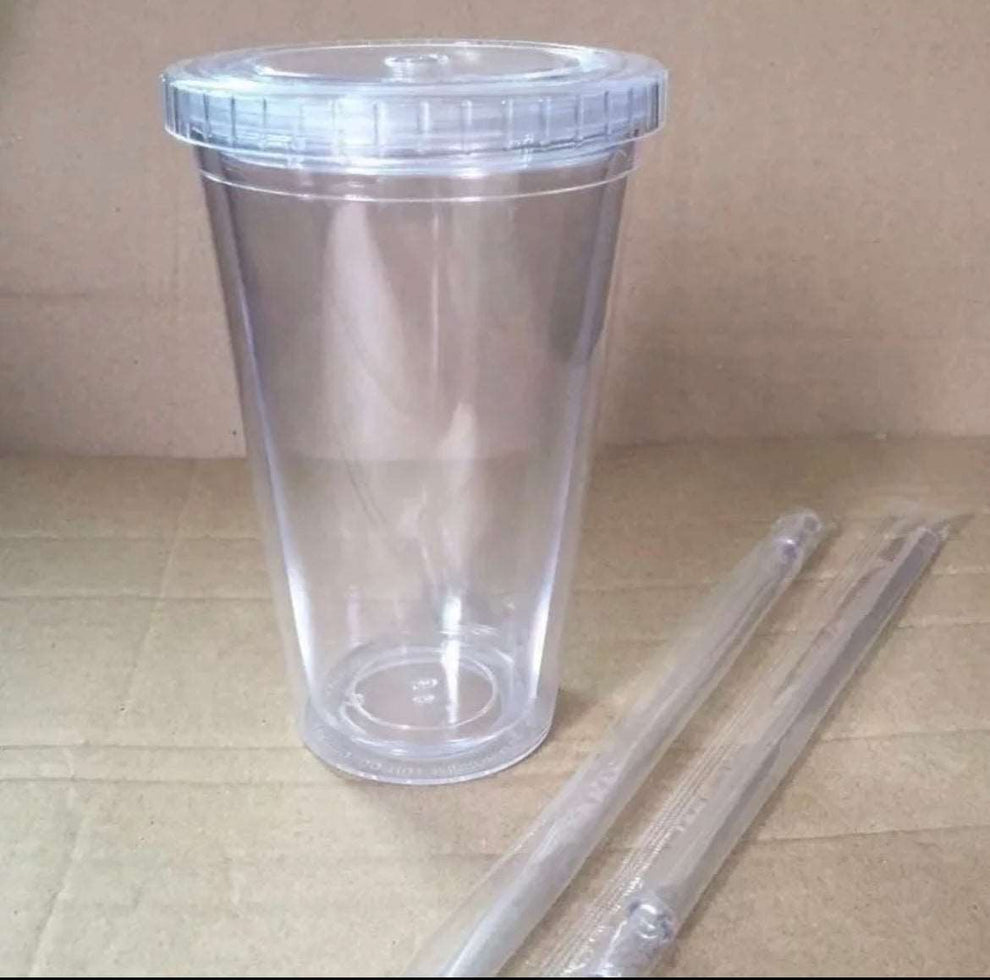 Clear Acrylic Milkshake Tumbler 16oz – For the Love of Crafts